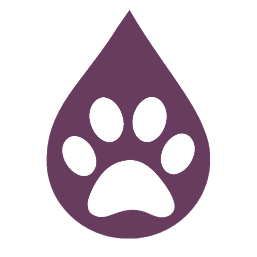 purple-oil-drop-with-pawprint-logo | Olia | Essential Oils for Pets