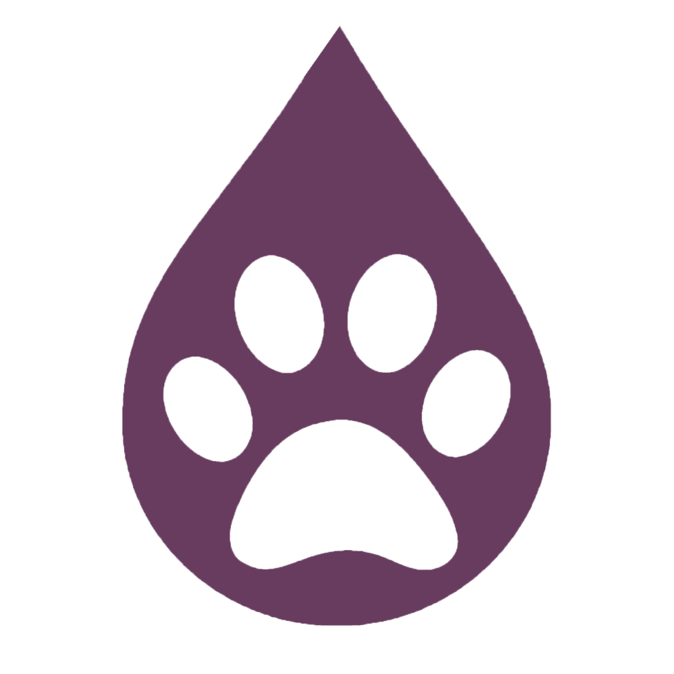 purple-oil-drop-with-pawprint-logo | Olia | Essential Oils for Pets